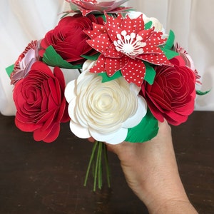 Red and White Floral Bouquet, Paper Flowers, Paper Flower Bouquet ...