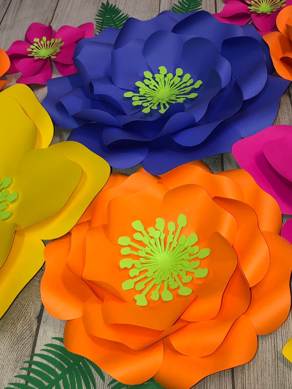 12 Piece Paper Flower Set Tropical Flowers Moana Inspired - Etsy