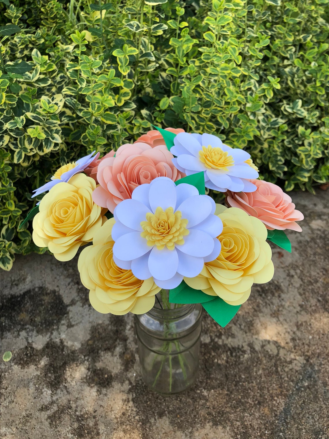 Paper Flower Bouquet Paper Bouquet Small Floral Bouquet | Etsy