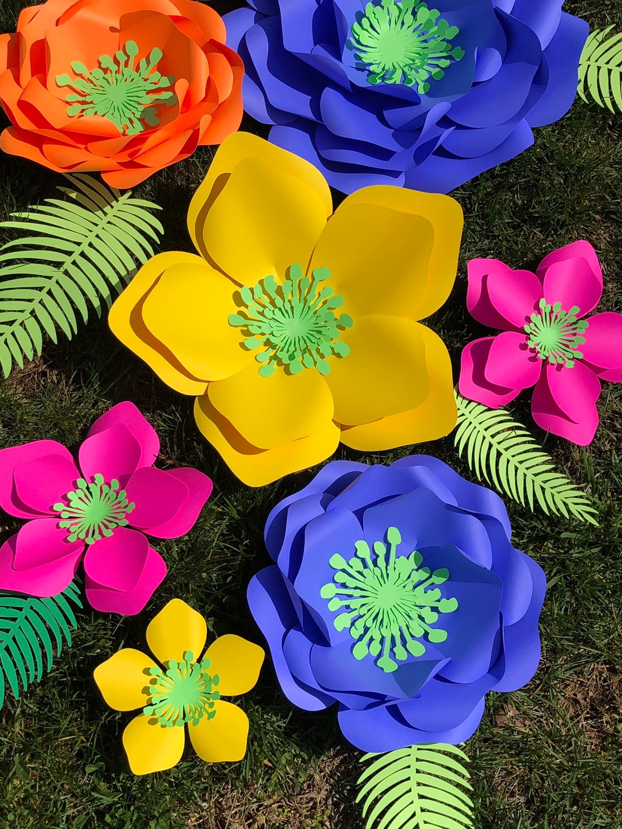 12 Piece Paper Flower Set Tropical Flowers Moana Inspired | Etsy