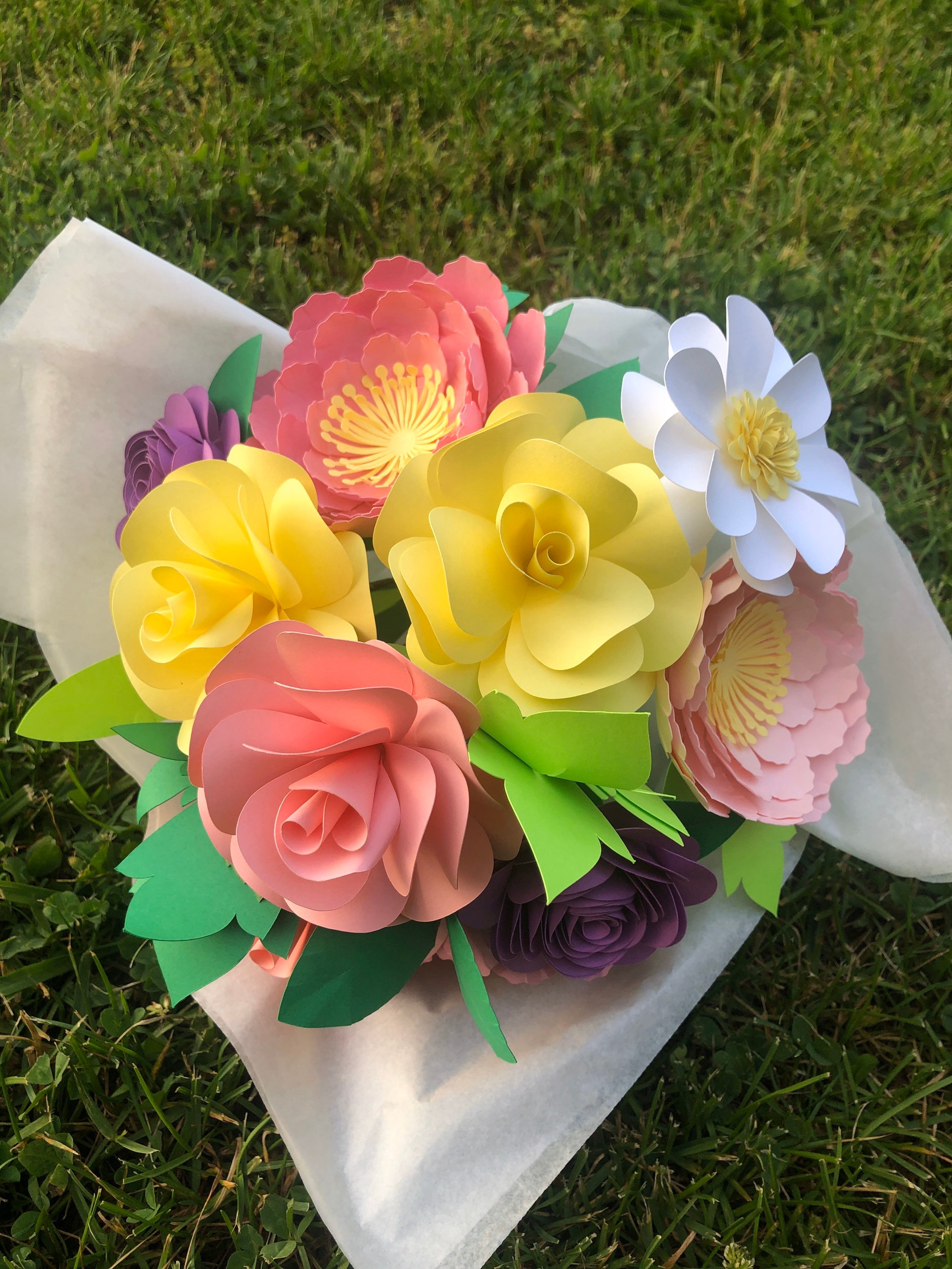 Large Paper Flower Bouquet Paper Roses Peonies Daisies - Etsy