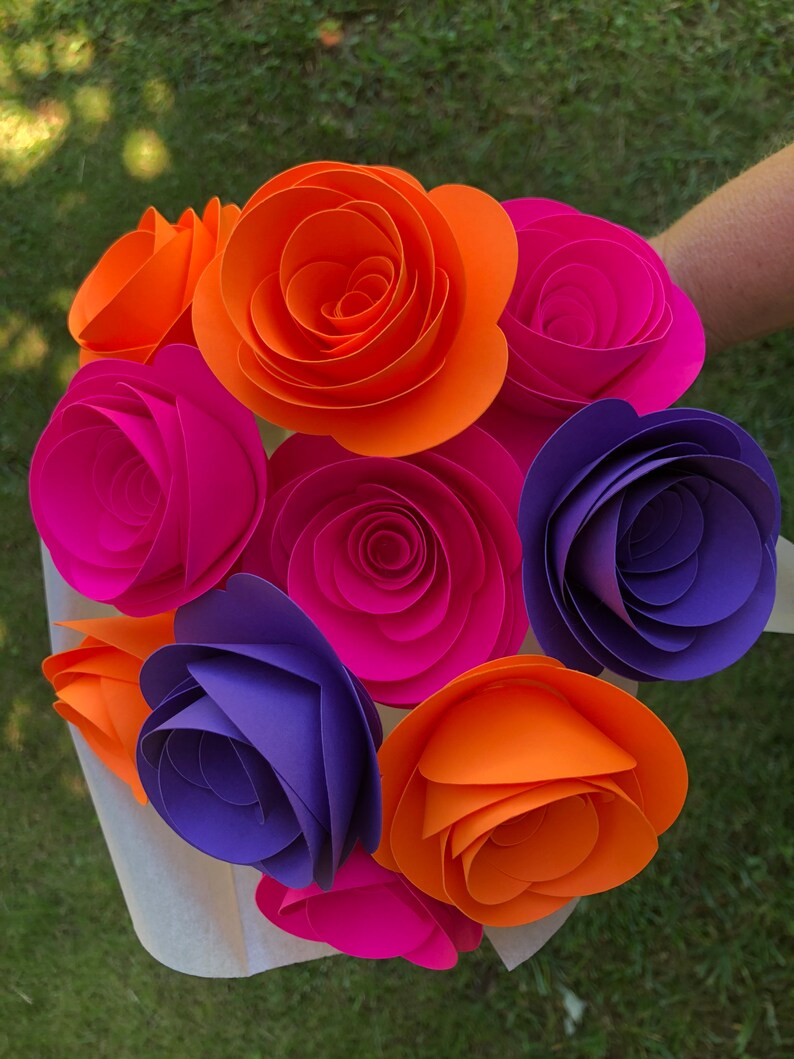 Paper Flower Bouquet Floral Gift Any Colors Paper - Etsy