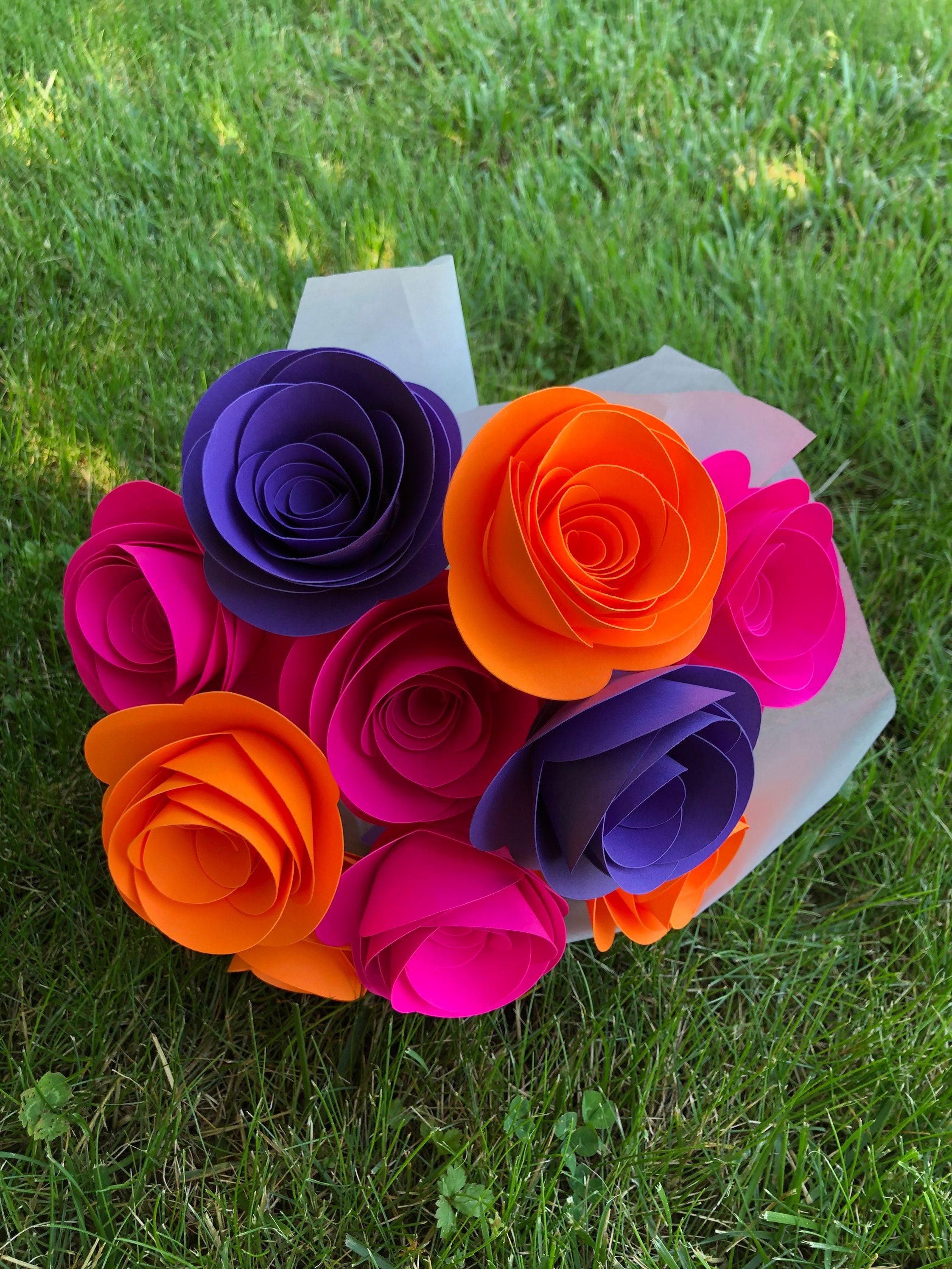 Paper Flower Bouquet Floral Gift Any Colors Paper - Etsy