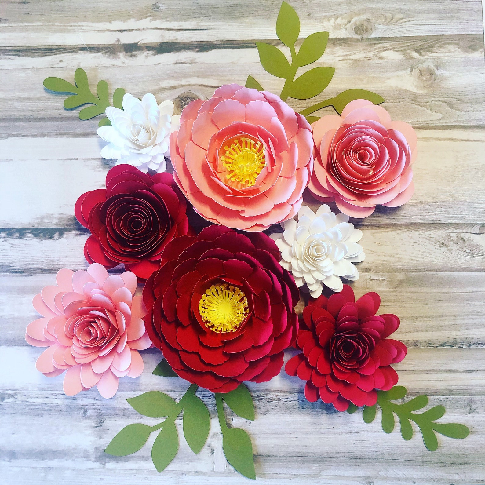Paper Flowers Set Of 8 Small Paper Flowers DIY Crafts 3D Etsy