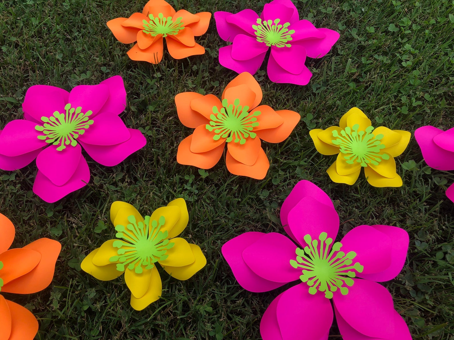 Any Color Paper Flower Set Wall Flowers Tropical Paper - Etsy