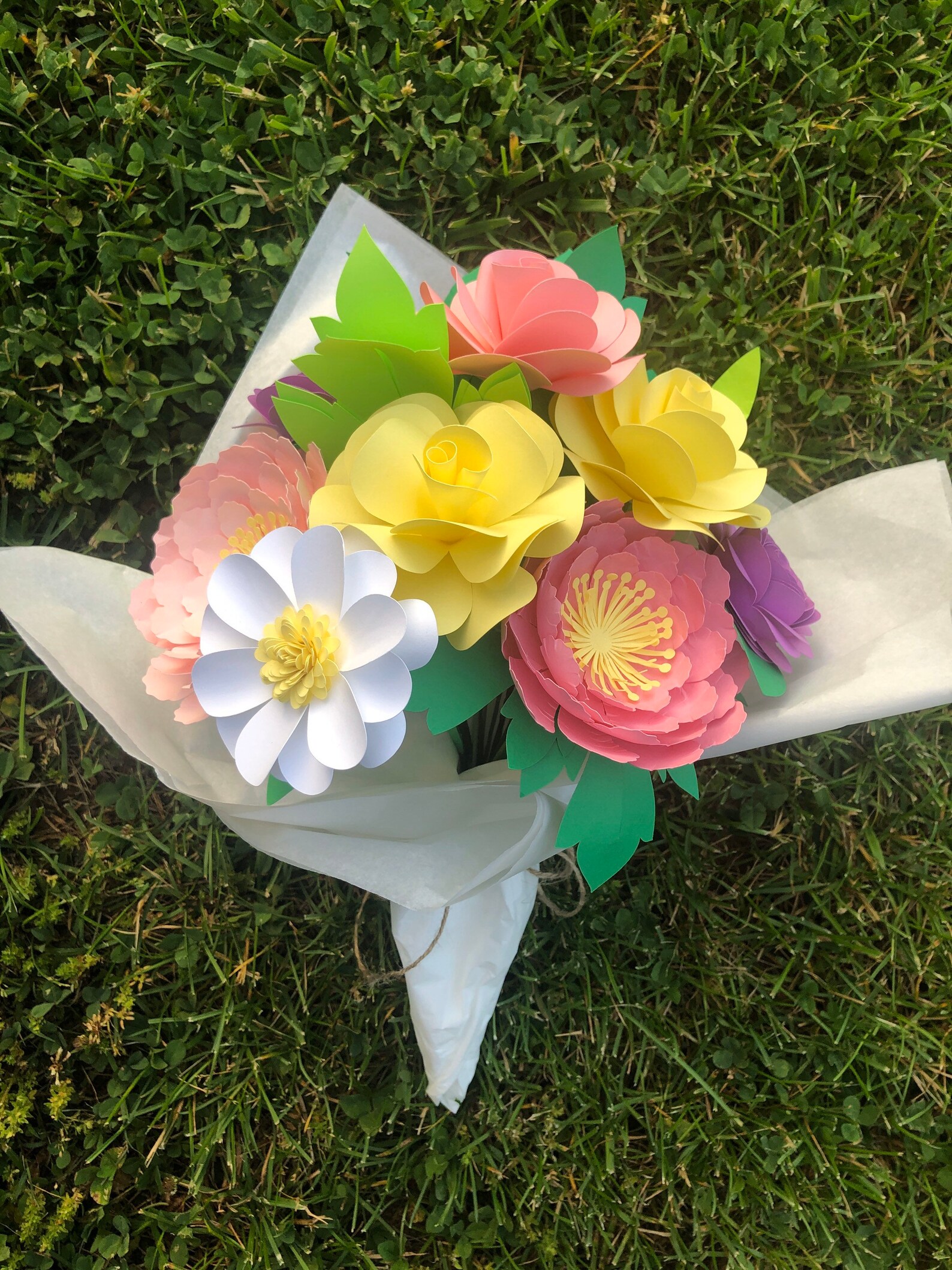 Large Paper Flower Bouquet Paper Roses Peonies Daisies - Etsy