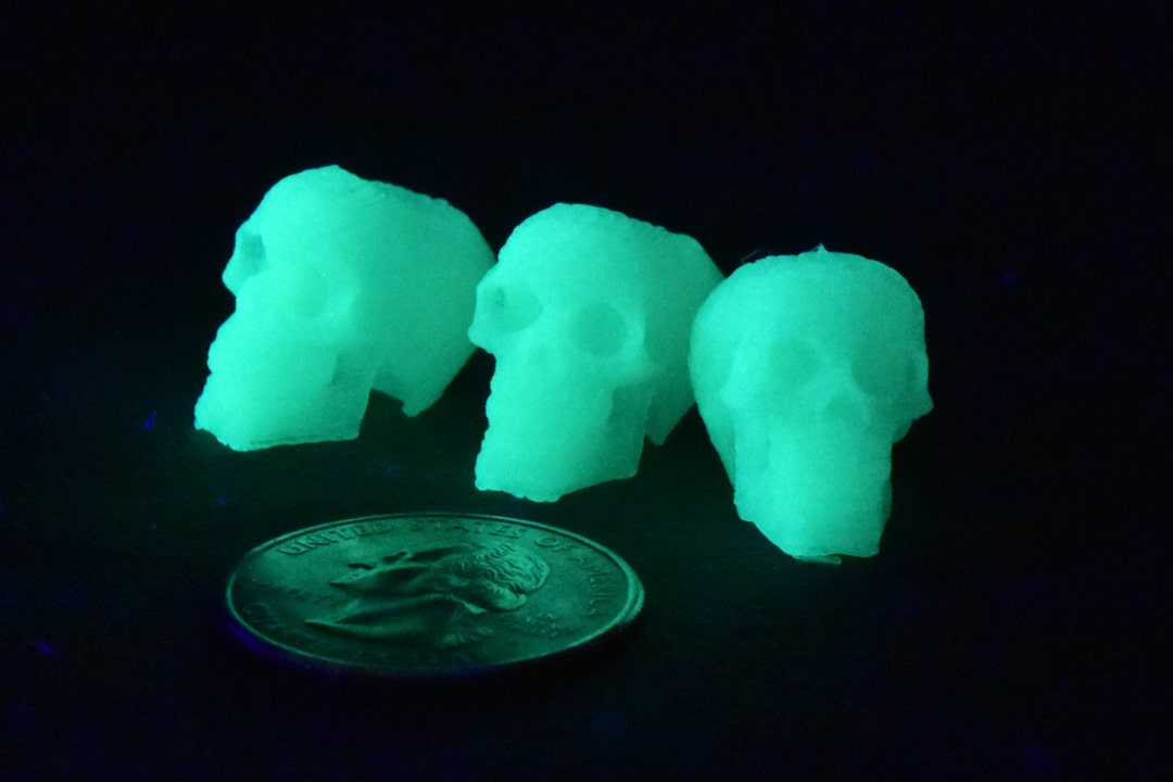 UV Glow in the Dark White 3D Printed Skull Dreadlock Dread - Etsy