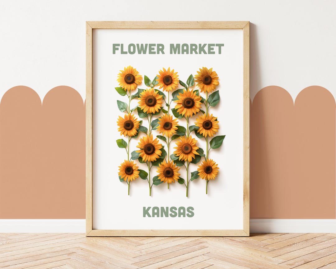 Kansas Flower Market Poster Botanical Prints, Kansas State Flowers ...