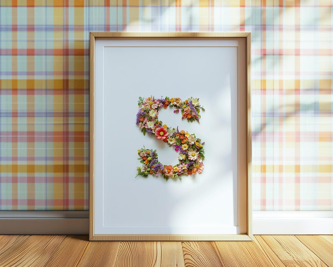 Letter S Poster, Nursery Wall Art, Initial S Capital Letters for Wall ...