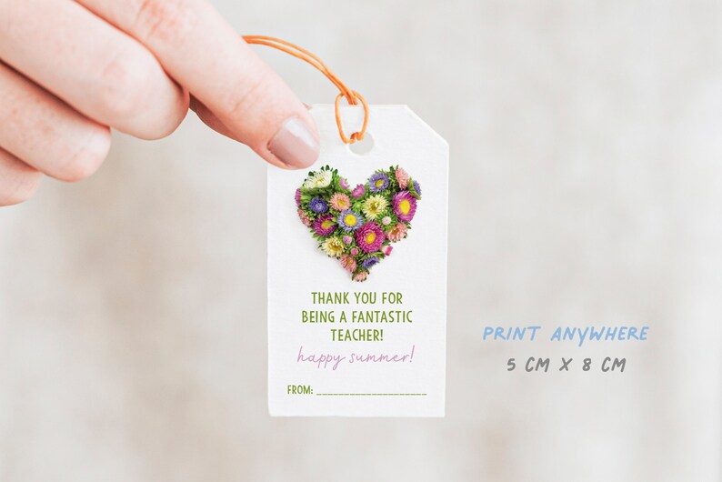 Teacher Gift Tag, Teacher Appreciation Gift Printable, Thank You Tags ...