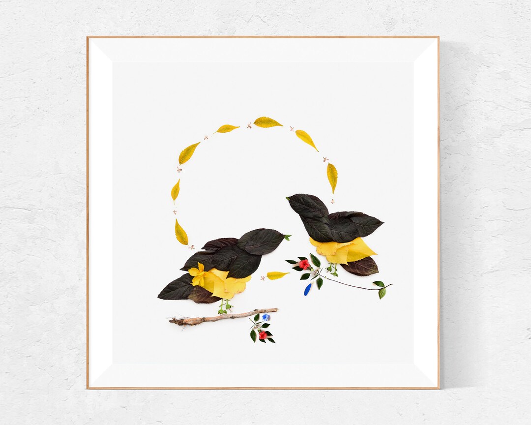 Turpial, Venezuela Bird PRINT Made With Flowers and Leaves, Venezuela ...