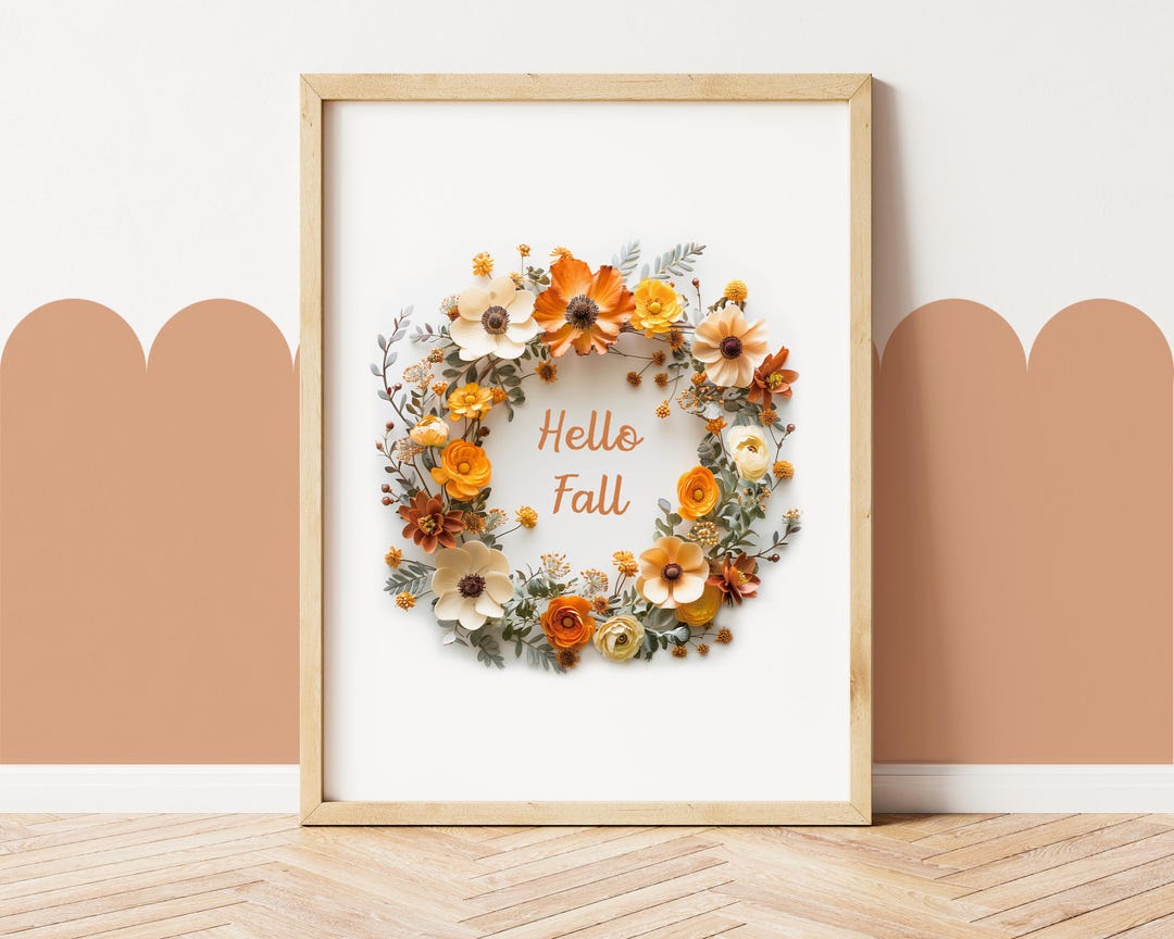 Autumn Decor Hello Fall Decorations, Fall Prints, Autumn Wall Art, Made ...