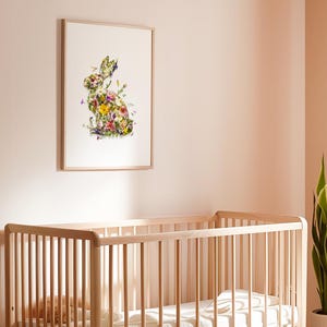 Nursery Decor Rabbit Wall Art Prints Woodland Nursery Art Baby Girl ...