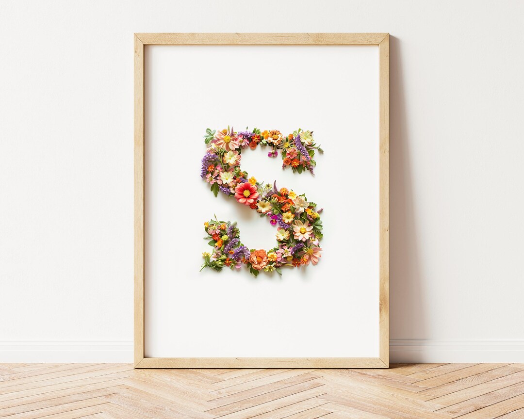 Letter S Poster, Nursery Wall Art, Initial S Capital Letters for Wall ...