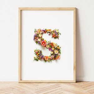 Letter S Poster, Nursery Wall Art, Initial S Capital Letters for Wall ...