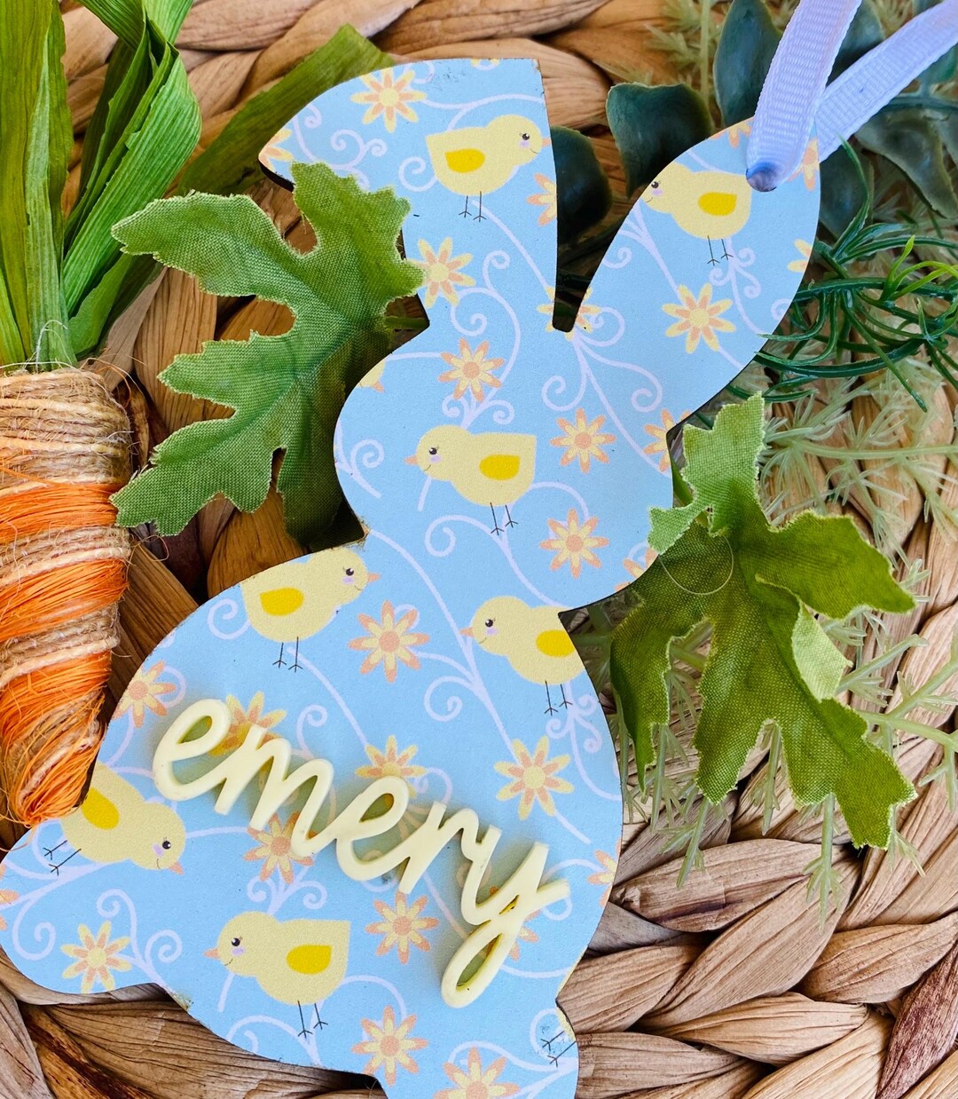 Personalized Easter Bunny Name Tag, Easter Basket Egg Hunts, Wood ...