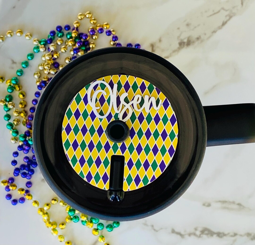 Louisiana Mardi Gras Brumate Name Plate, Marquis Pattern Tumbler Topper ...
