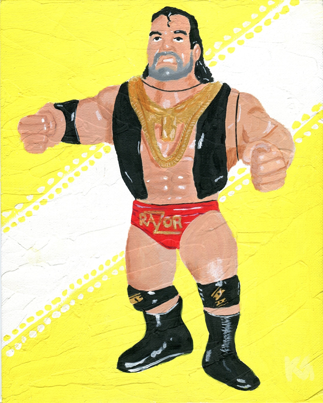 Scott Hall Razor Ramon Hasbro Painting 8" X 10" Art Print, Wwe, Wcw ...