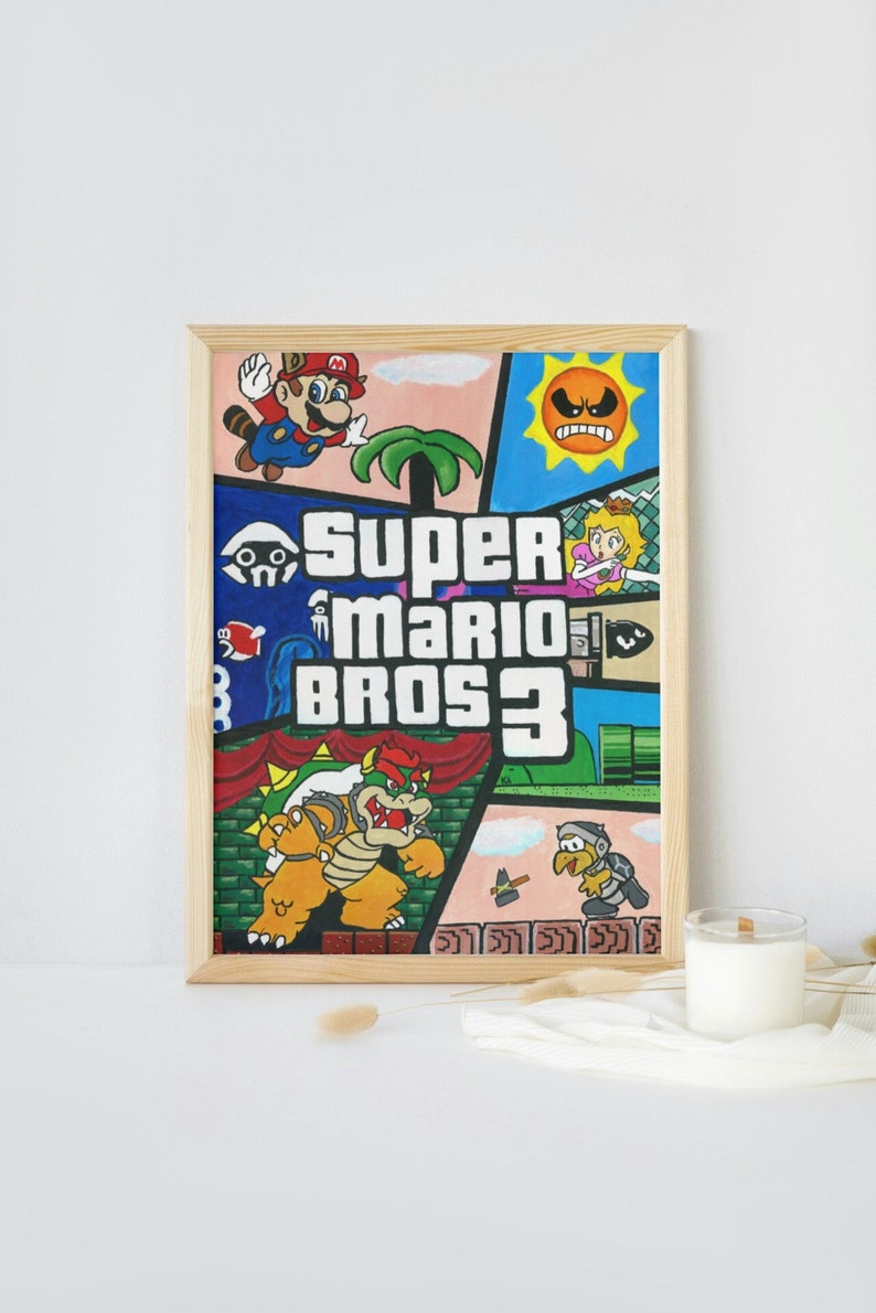 GTA Mario Mash up Art Print 8 X 10 Photo Print, Super Mario Bros 3, GTA ...