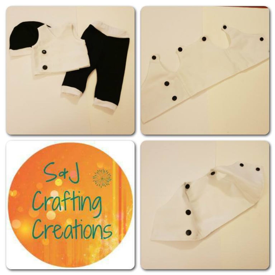 Premature Baby Boy Clothing Set Comprising Black and White Trousers Hat ...