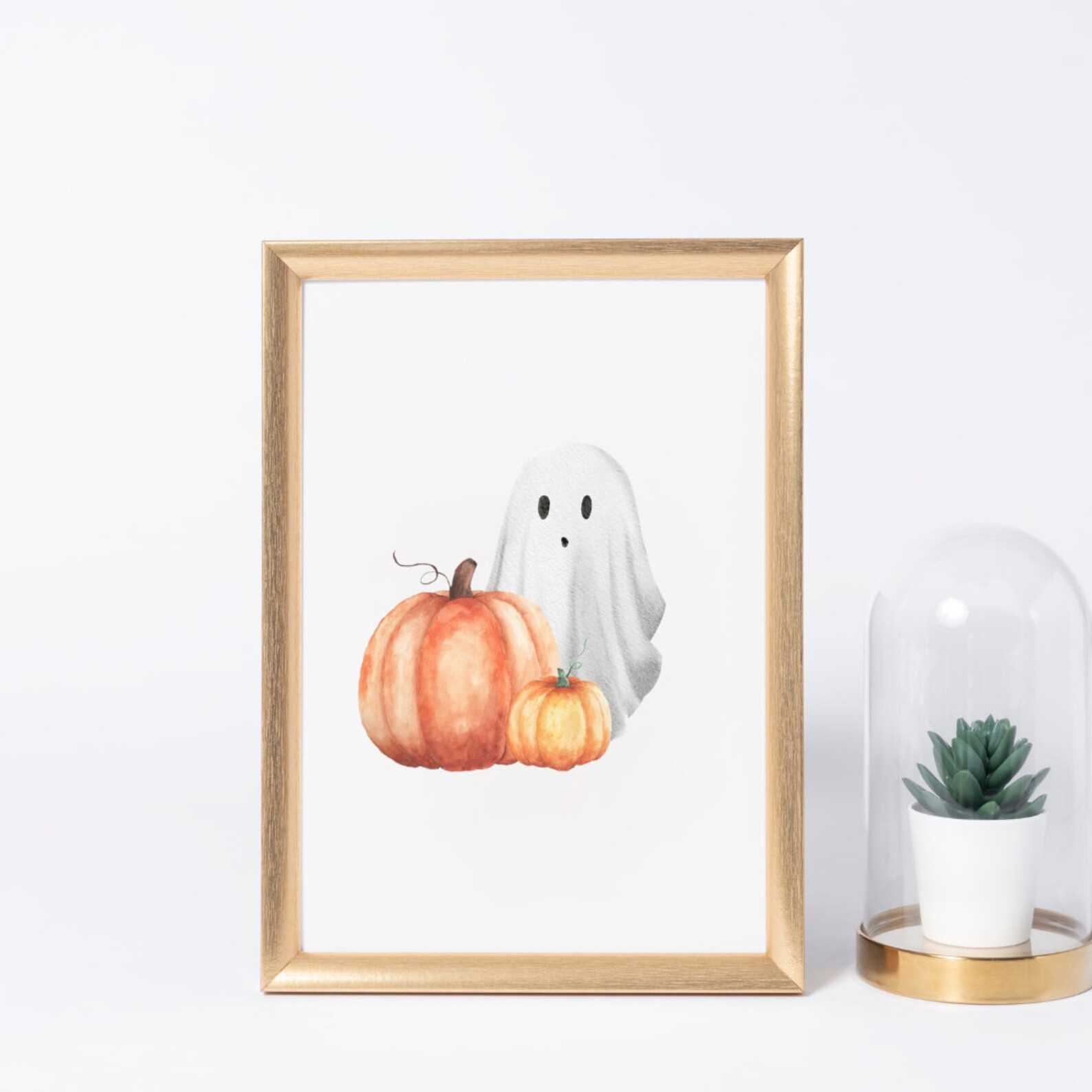 Fall Cottage Core Ghost Cute Halloween Art Ghost Art - Etsy