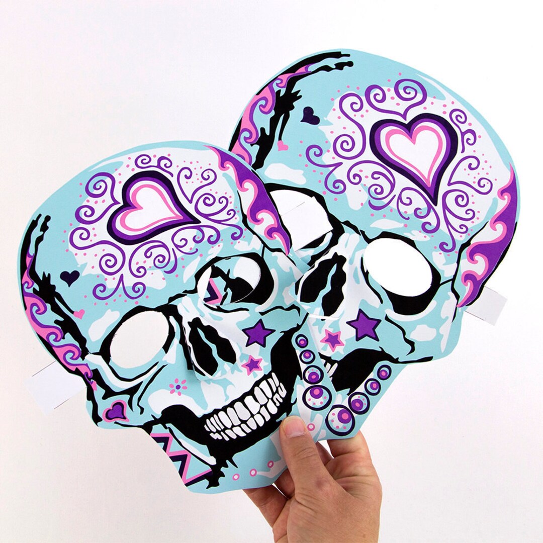 Day of the Dead, Día De Muertos, Sugar Skulls With Heart Design Adult ...