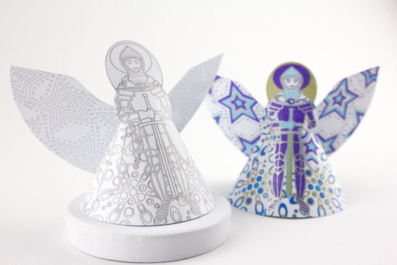 Christmas Decoration, Paper Angel Crafts X2 With Editable Labels, Table ...
