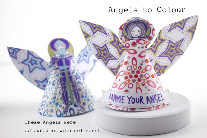Christmas Decoration, Paper Angel Crafts X2 With Editable Labels, Table ...