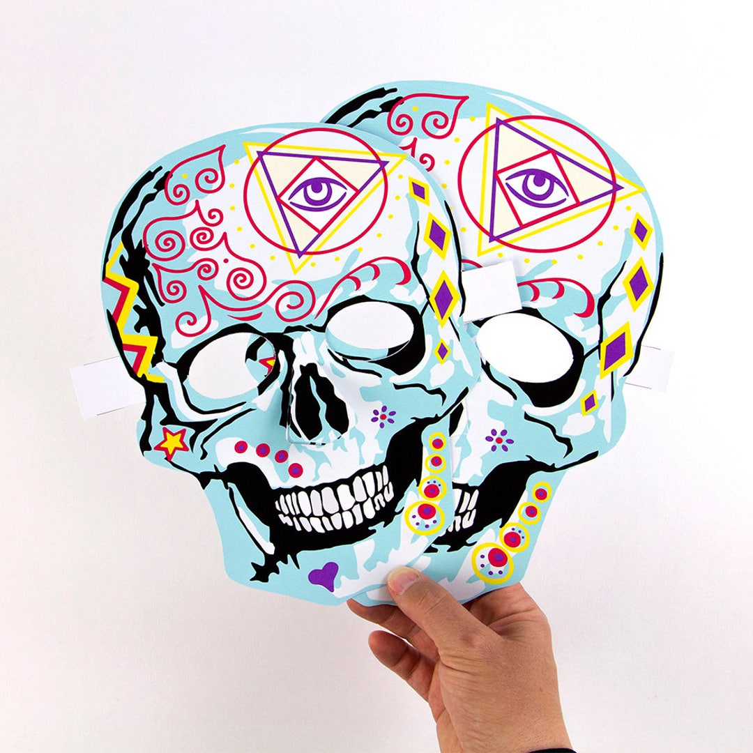 Paper Craft, Halloween Skull Mask, Day of the Dead, Día De Muertos ...