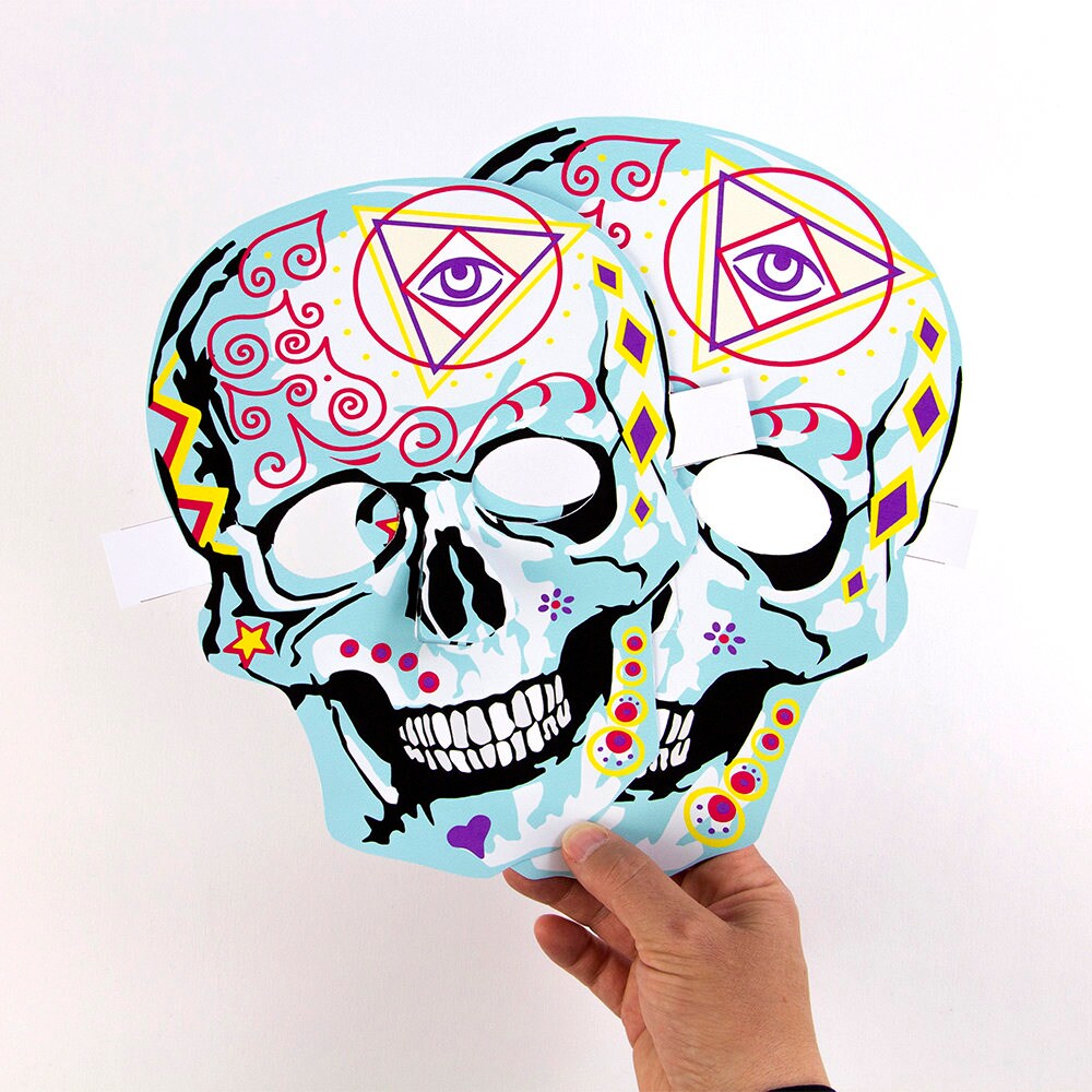 Paper Craft, Halloween Skull Mask, Day of the Dead, Día De Muertos ...