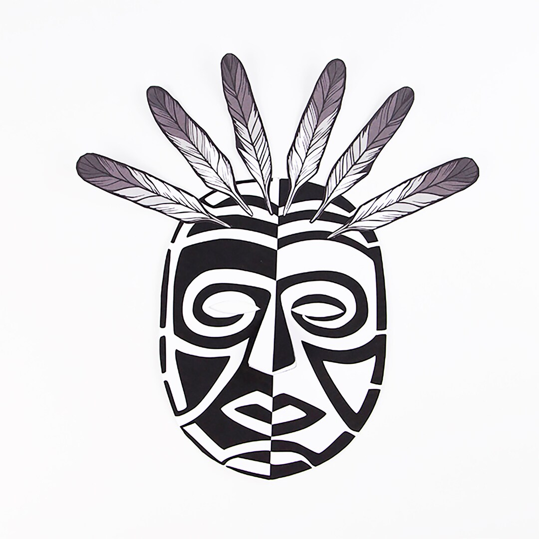 Scary Tribal Mask, Antique Halloween, Paper Crafts - Etsy