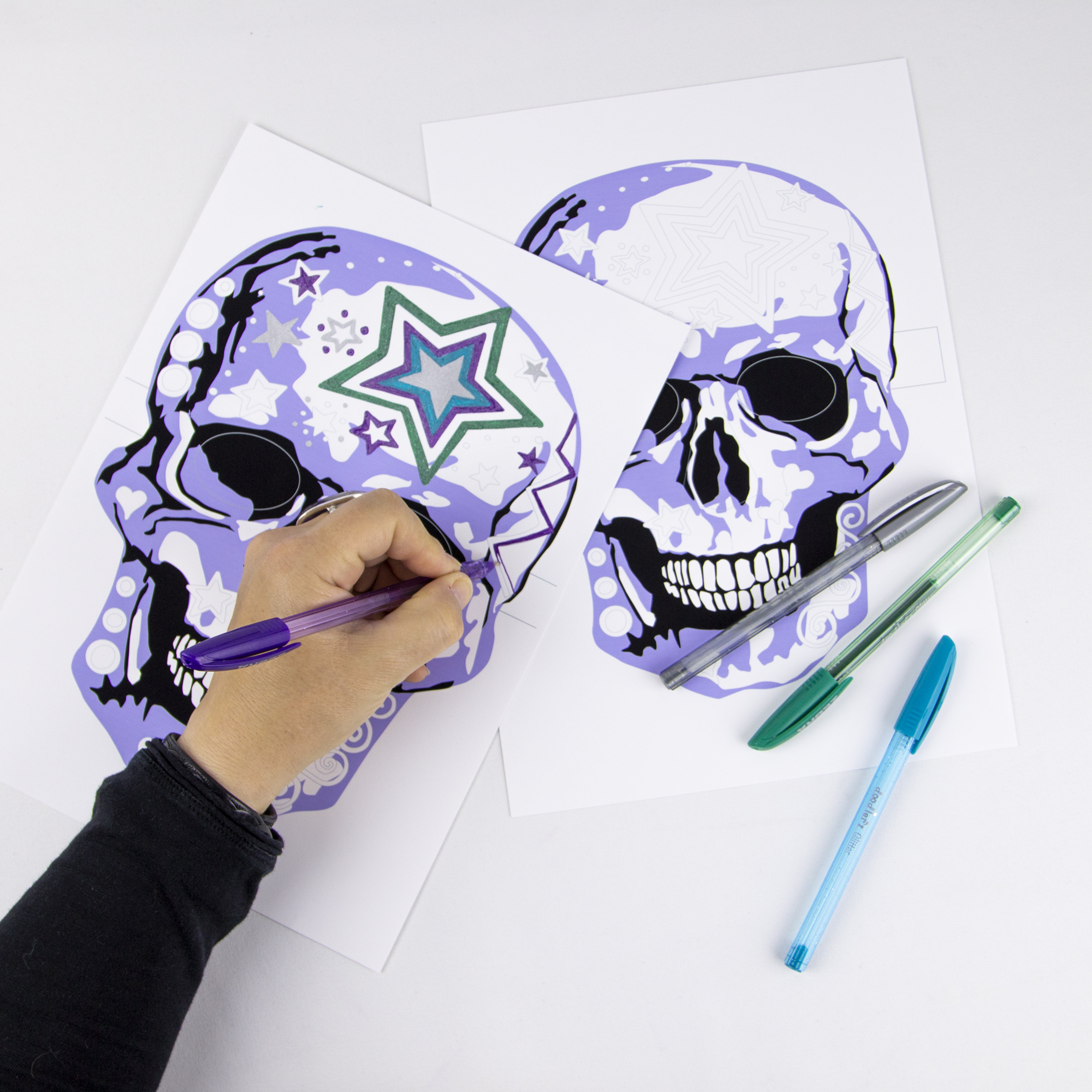 Halloween, Day of the Dead, Día De Muertos, Skull Mask, Colour in Masks ...