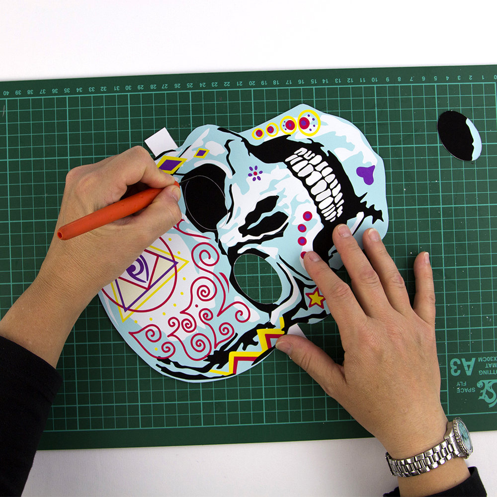 Paper Craft, Halloween Skull Mask, Day of the Dead, Día De Muertos ...