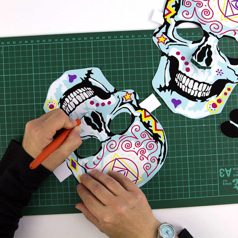 Paper Craft, Halloween Skull Mask, Day of the Dead, Día De Muertos ...