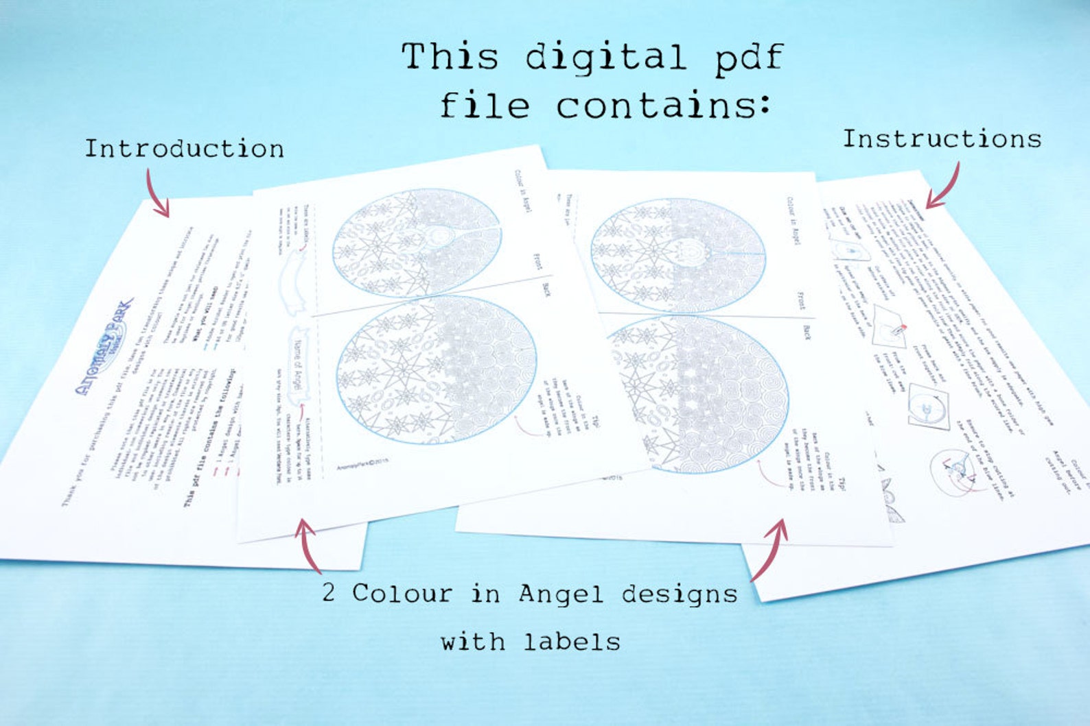 Paper Christmas Angel Ornament 2 Angels to Colour In, Pdf File Download ...