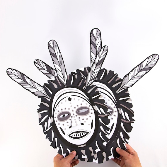 Creepy Mask Tribal Shaman Witch Doctor Style Paper Craft - Etsy
