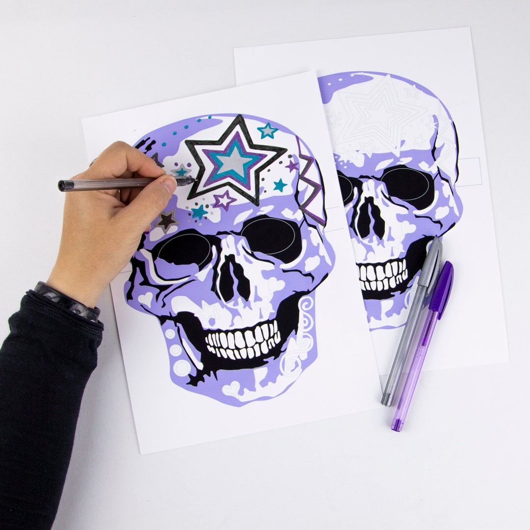 Halloween, Day of the Dead, Día De Muertos, Skull Mask, Colour in Masks ...