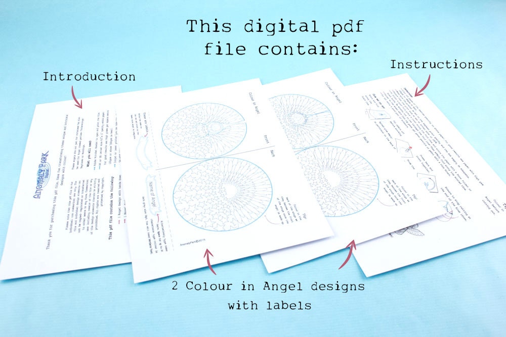 Christmas Ornament Decorations, 2 Angels Pdf File, Angel Decor to Color ...