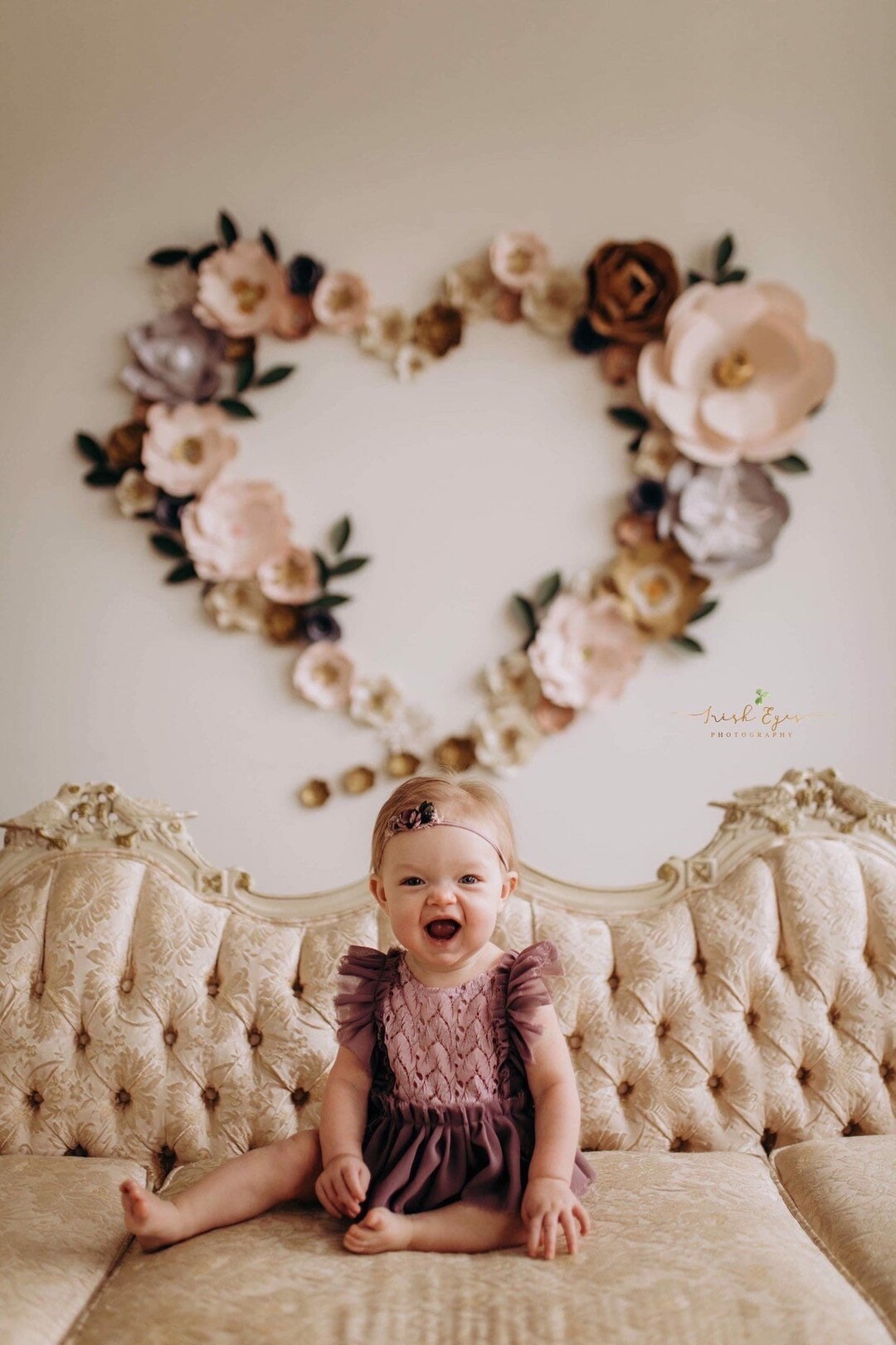 Heart Shape Backdrop Paper Flowers, Custom Floral Heart Shape Wall ...