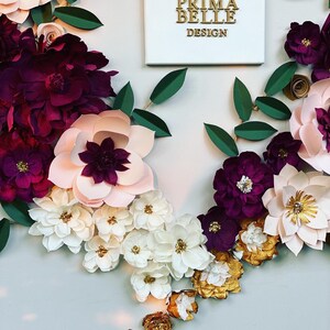 Heart Shape Backdrop Paper Flowers, Custom Floral Heart Shape Wall ...