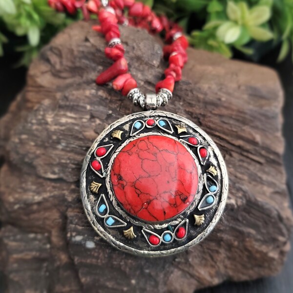 Coral Bead Necklace - Etsy