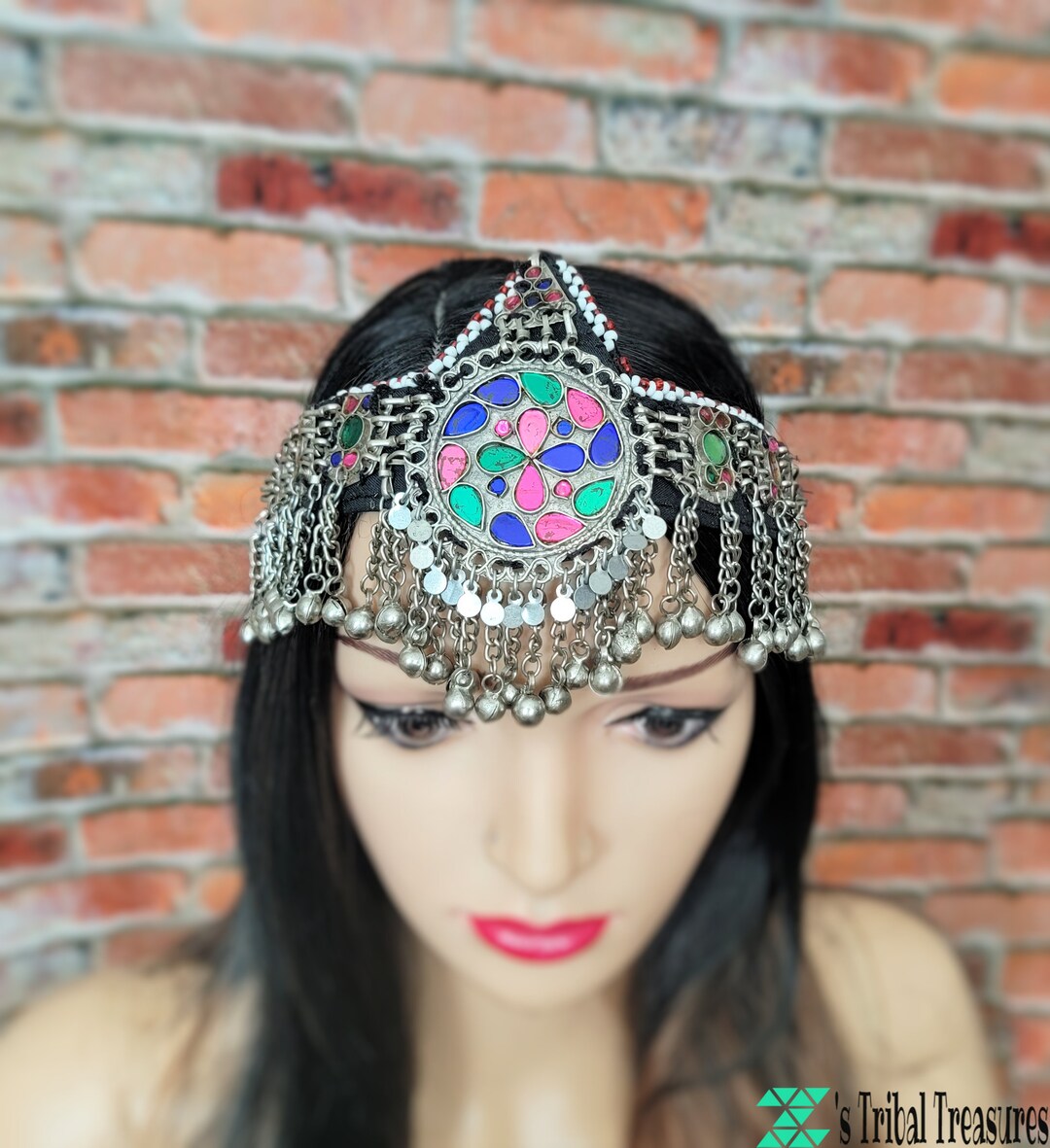 Hot Pink Tribal Forehead Band,belly Dance Jewelry,gypsy Headdress,head ...