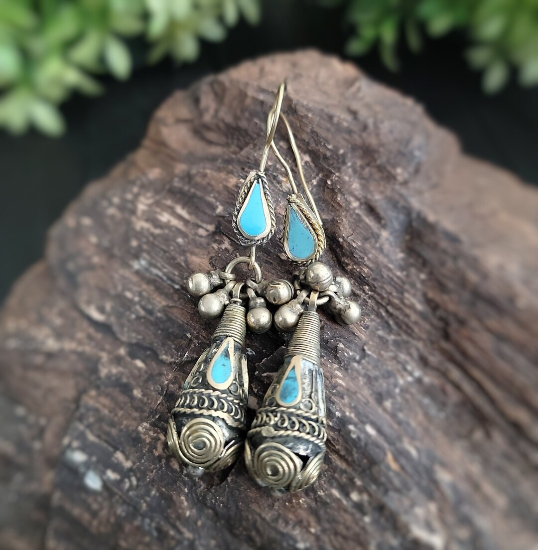 Afghan Earring,vintage Earrings,turquoise Earrings,gypsy Earring,hippie ...