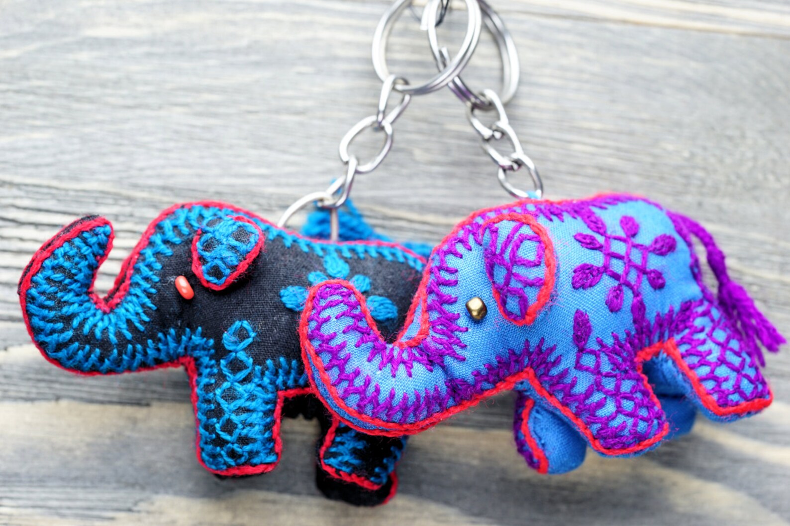 Elephant Miniature Keychain,tribal Elephant Keychain,handmade Keychain ...