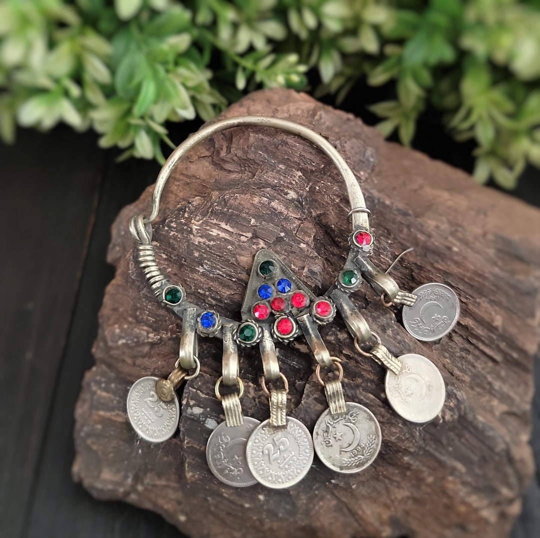 Large Tribal Hoops,vintage Heavy Hoops,trukman Earrings,belly Dance ...