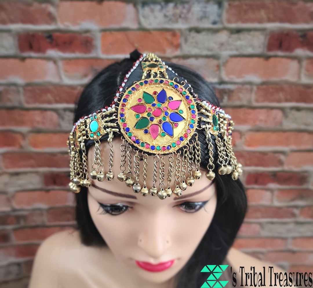 Gold Tone Forehead Band,belly Dance Jewelry,gypsy Headdress,head ...
