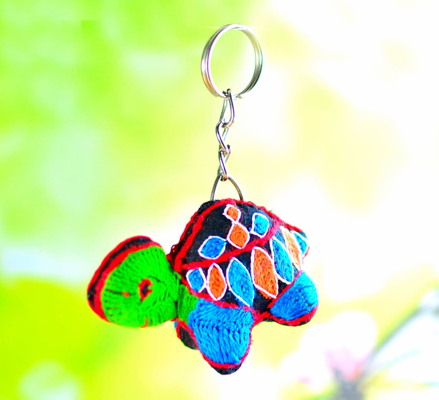 Hand Embroided Miniature Keychain,turtle Figure Keychain,cute Keychain ...