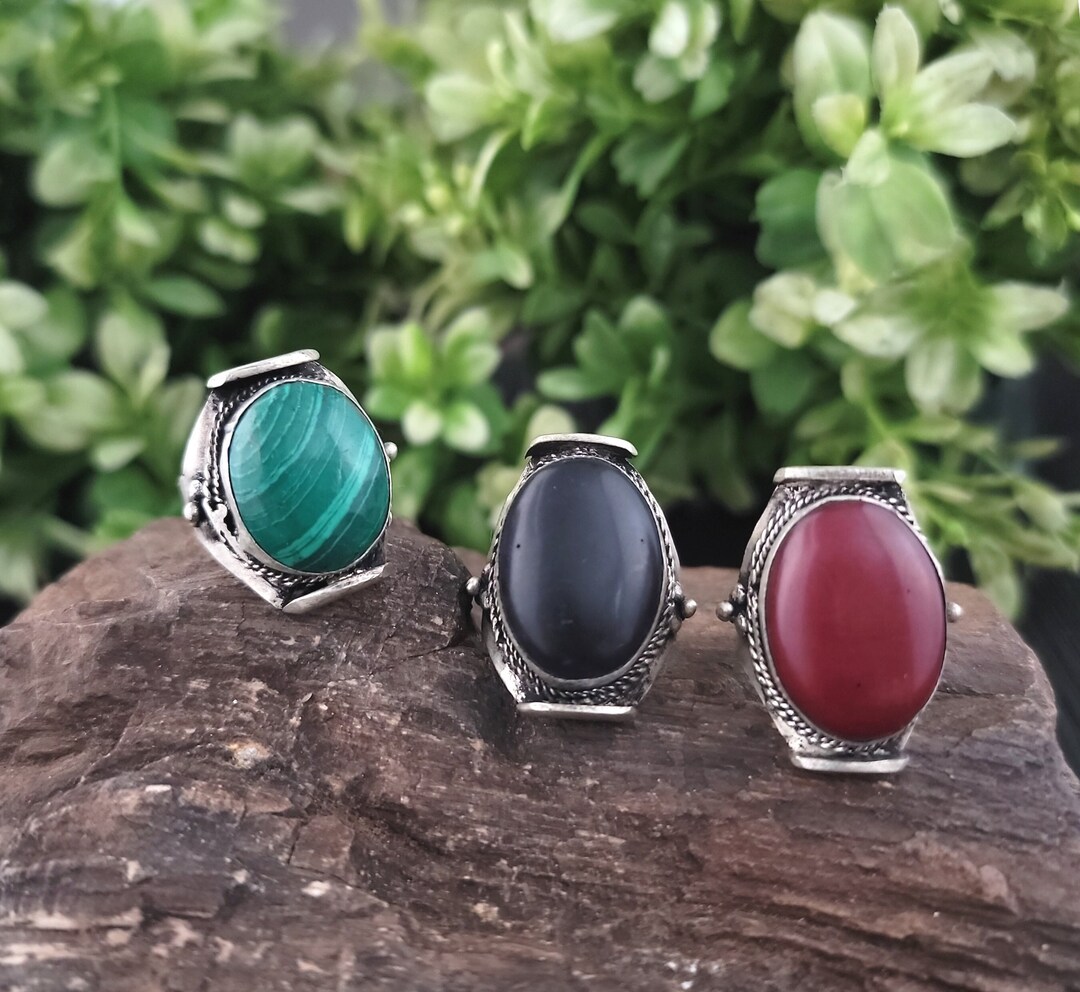 Tibetan Red Jade Ring,malachite Ring,dark Purple Ring,nepali Ring ...