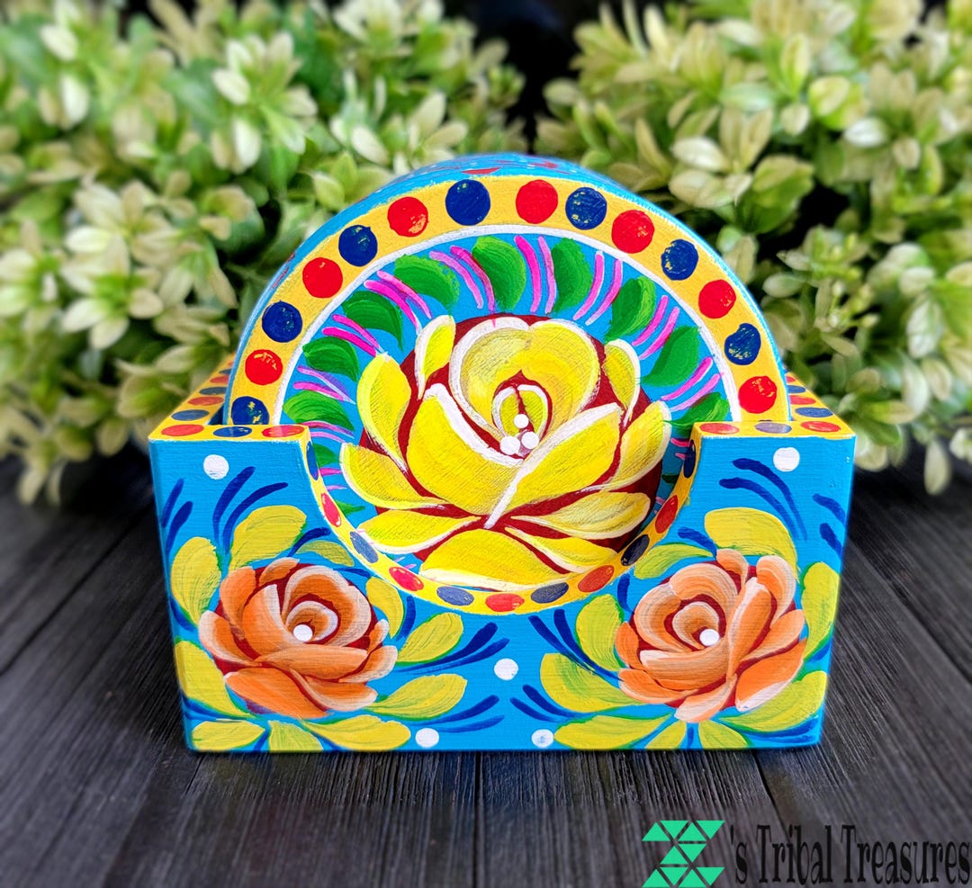 Truck Art Coaster Set, Pakistan Truck Art, Hand-painted, Colorful ...