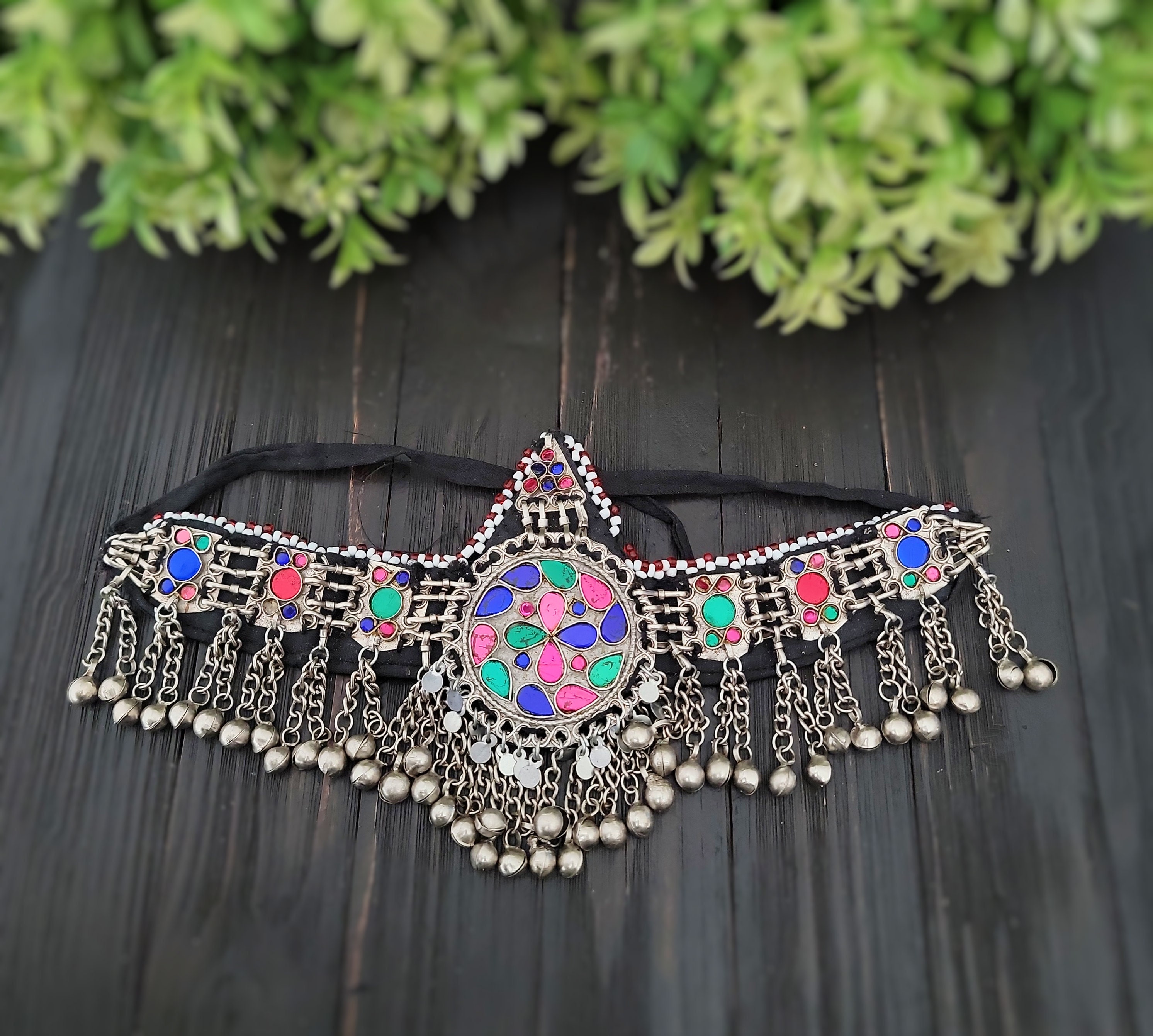 Hot Pink Tribal Forehead Band,belly Dance Jewelry,gypsy Headdress,head ...